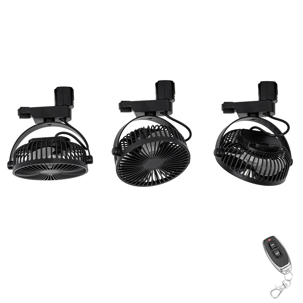 Track Ceiling Black Fan Remote Control Easy To Install Adjustable Angl ...
