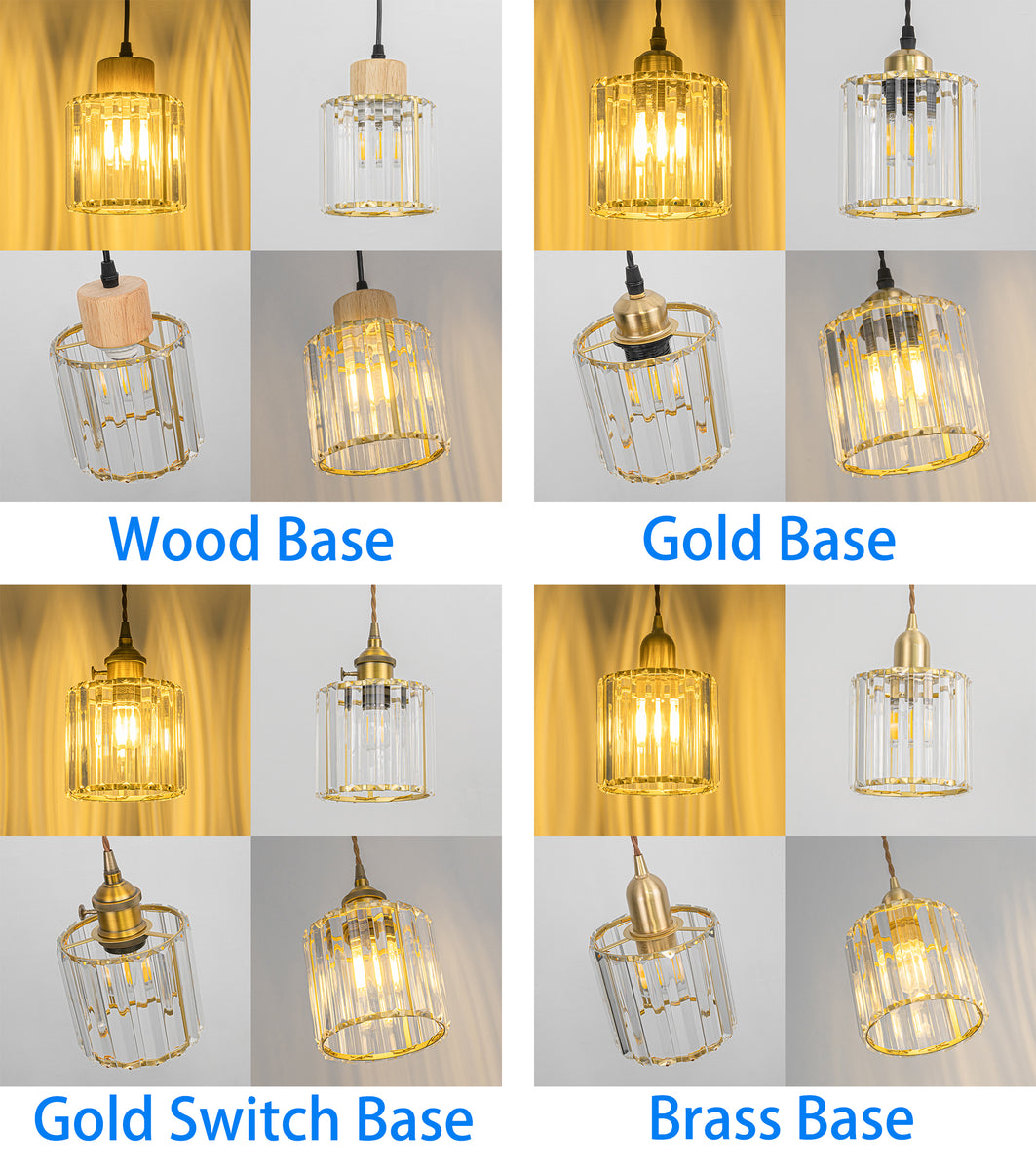 Modern Crystal Track Light E26 Base Gold Hanging Lamp 3.2 Ft Adjusted ...