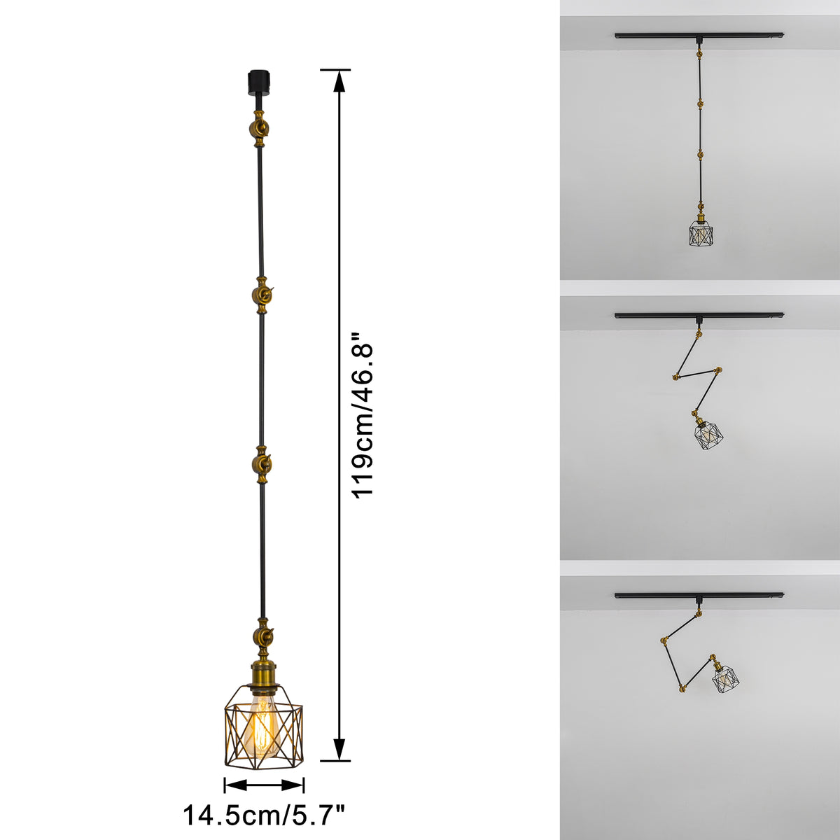 Adjustable Angle Direction Track Lamp E26 Gold Bronze Mini Base Black ...