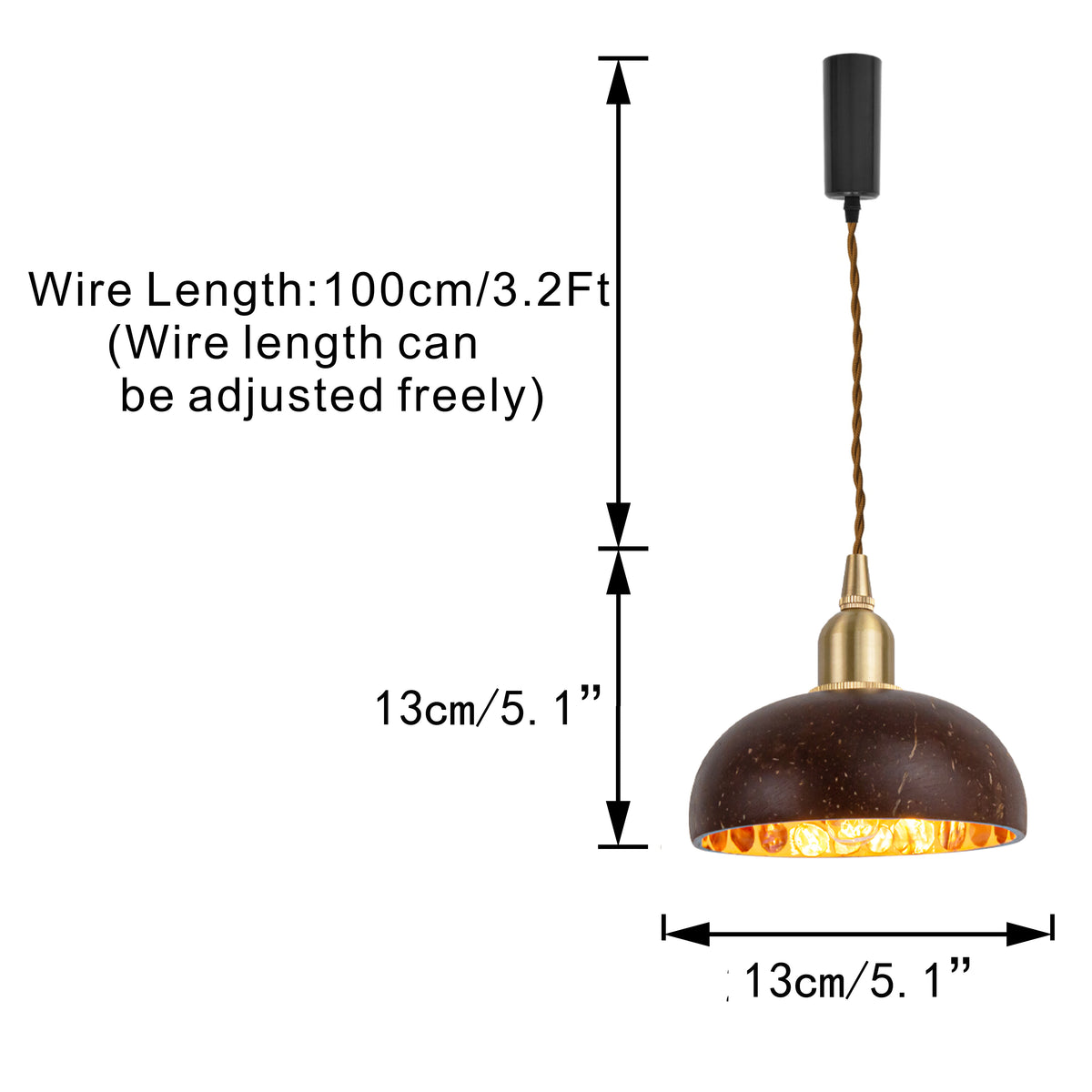 Handmade Coconut Shell Track Pendant Lights Freely Adjustable Cord Vin ...