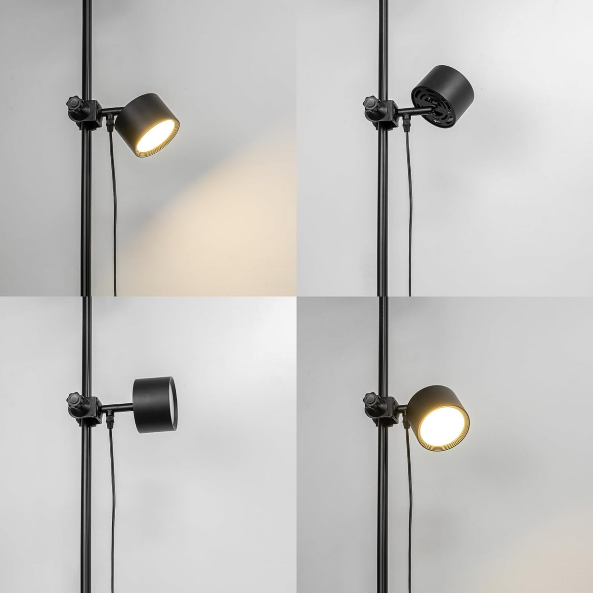 Vertical Clip-On Spotlight, 9W, Dimmable, Adjustable Angle, Clip to ...