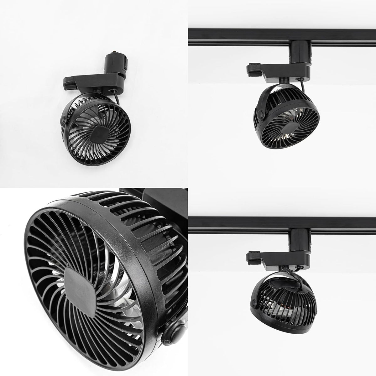 1 Track Rail, 2 Track Mini Fans Black Plant Growing Kit For Plants Air ...