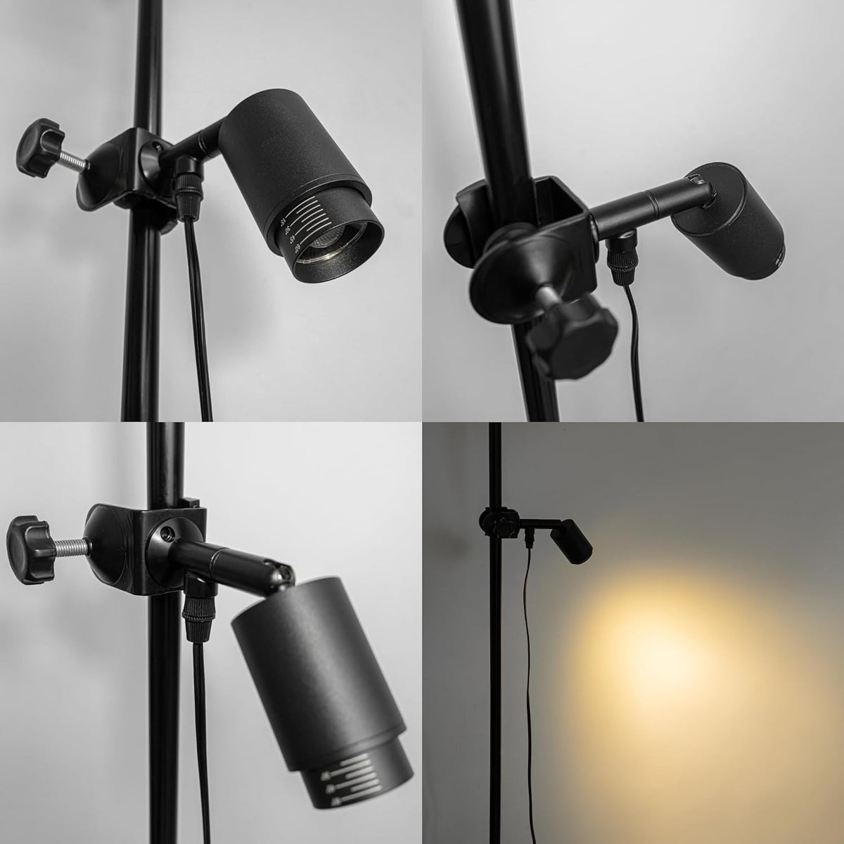 Vertical Clip-On Spotlight, 7W, Dimmable, Adjusted Angle, Lighting Beam ...