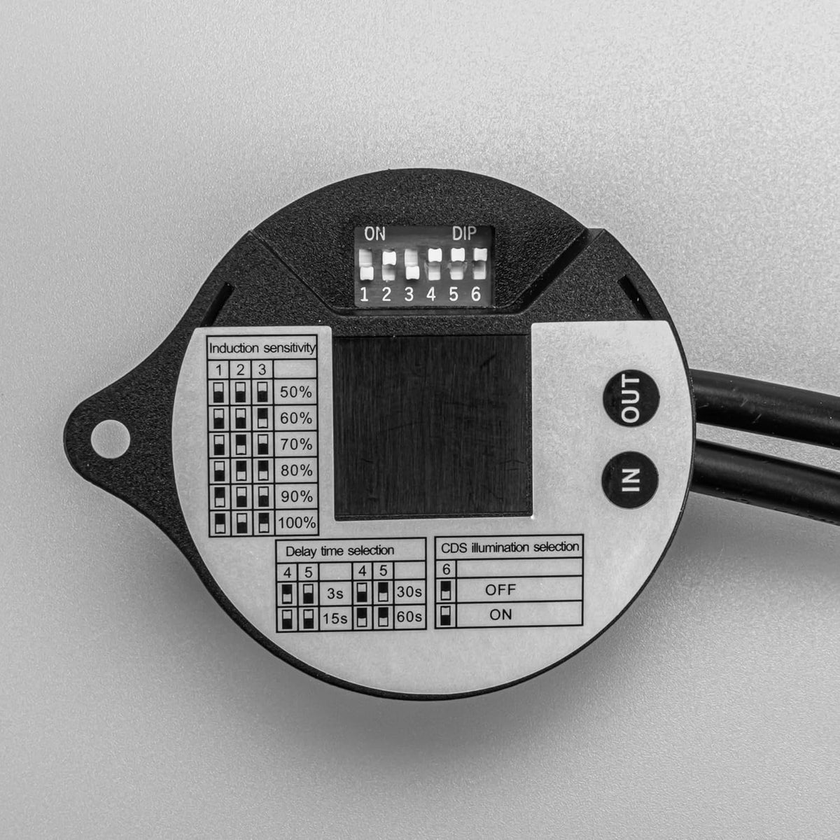 Black/White Motion Sensor Parts Extension Cord Sensor Sensitivity Time ...