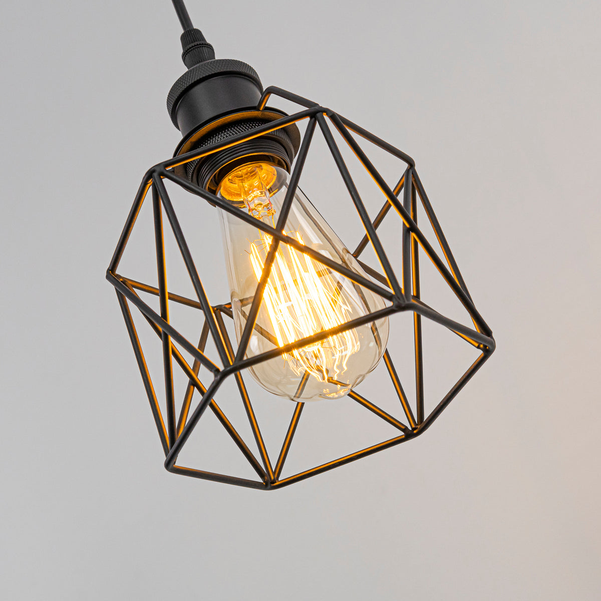 Ceiling Spotlights Remodel Pendant Lamp Black Hollow Cage Retro Design ...