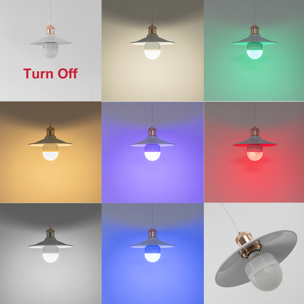 Rechargeable Battery Pendant Light French Gold Base White Metal Shade ...