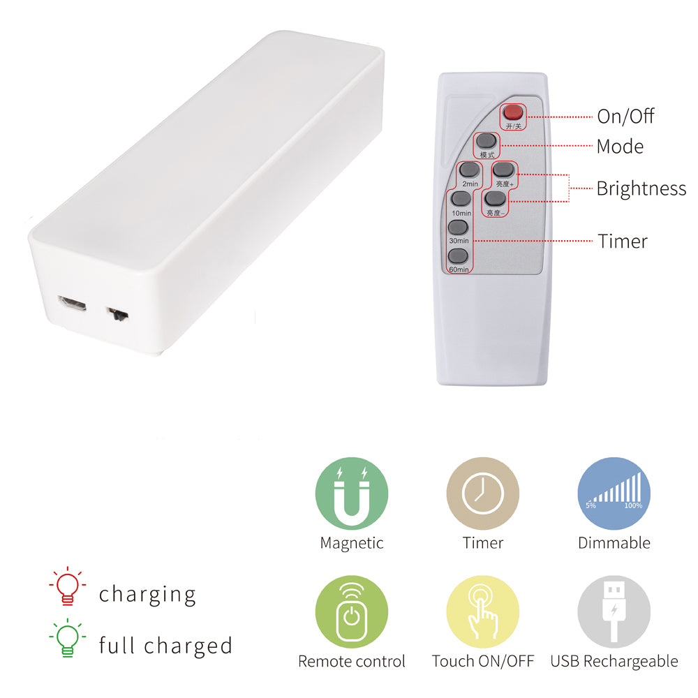 Rechargeable LED Bulb Magnetic Dimmable 3 Colors Mode with Remote Cont ...