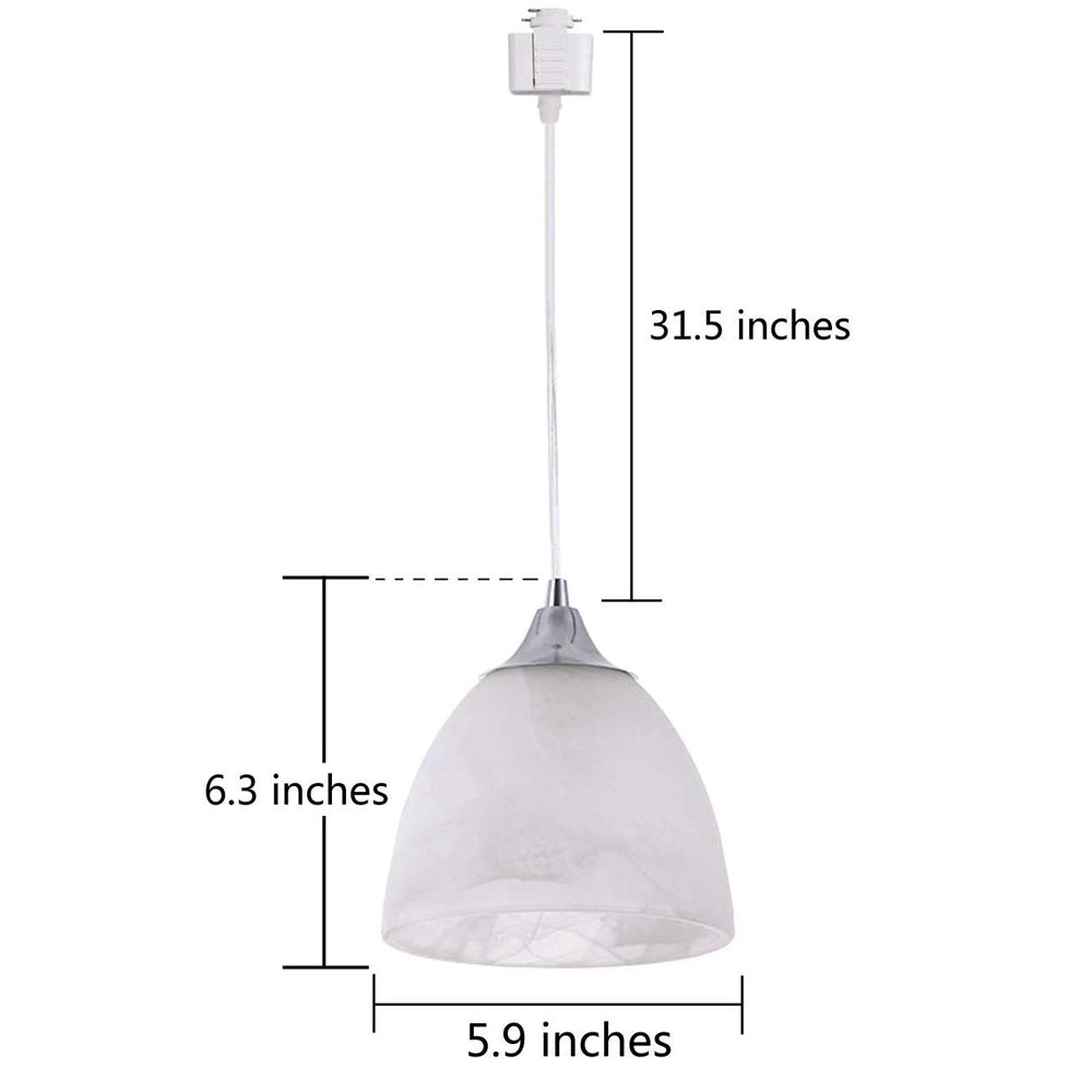 Track Pendant Lighting with Frosted White Finish Glass Shade – Nunu ...