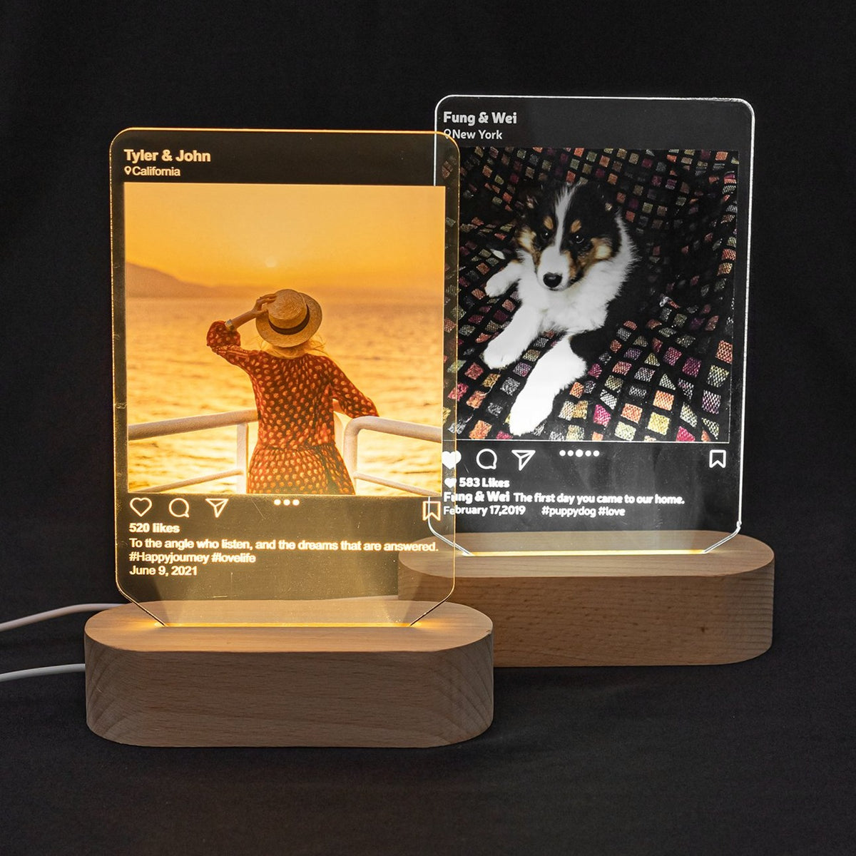 Instagram Style Acrylic Led Lamp with Personalized Photo Anniversary G ...
