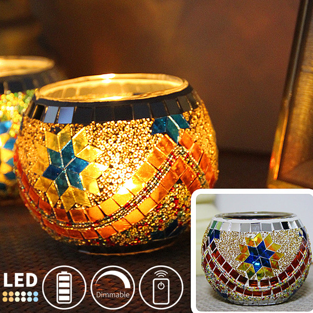 Cordless Battery Bohemian Mini Night Light Dimmable LED with Remote Gl ...