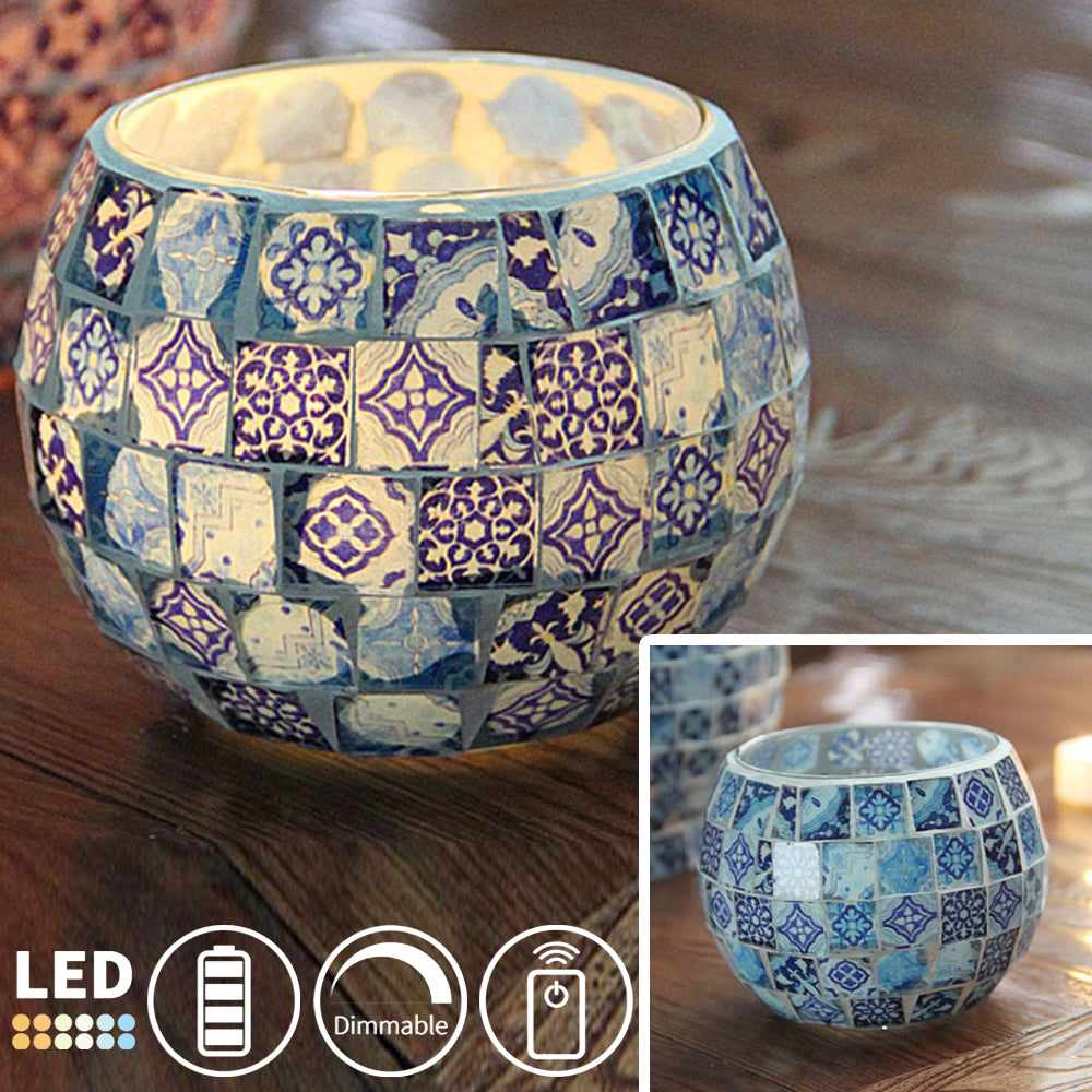 Cordless Battery Mini Night Light Dimmable LED with Remote Glass Shade ...